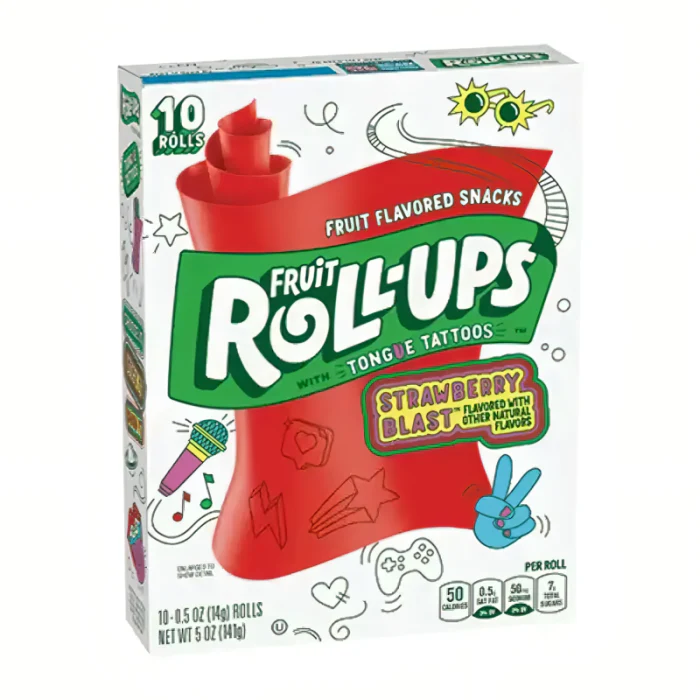 Fruit Roll-Ups Strawberry Sensation 10 Single Packs (141g) | E-Snacks
